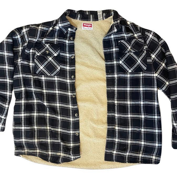 Wrangler | Jackets & Coats | Wrangler Mens Flannel Plaid Sherpa Cotton ...